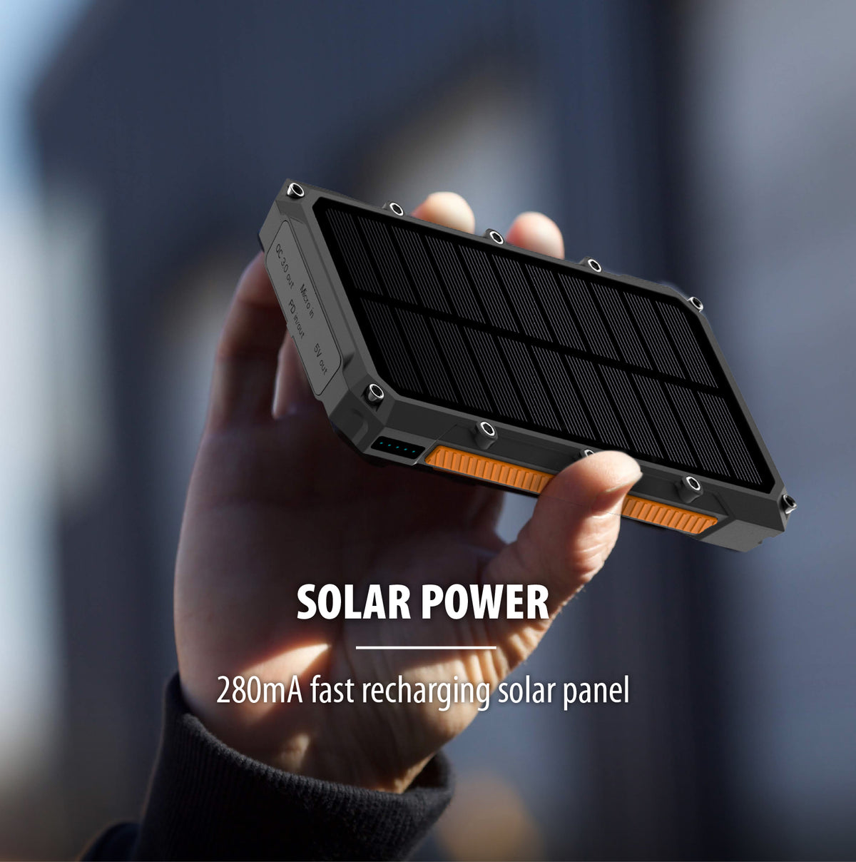 ToughTested SOLAR ROC10 10,000 mAh Powerbank with Wireless Charging