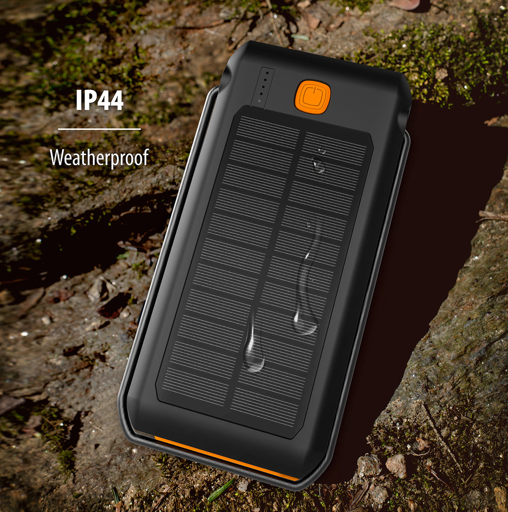 ToughTested 10,000 mAh Solar Charger IP44 Waterproof Rugged Power Bank